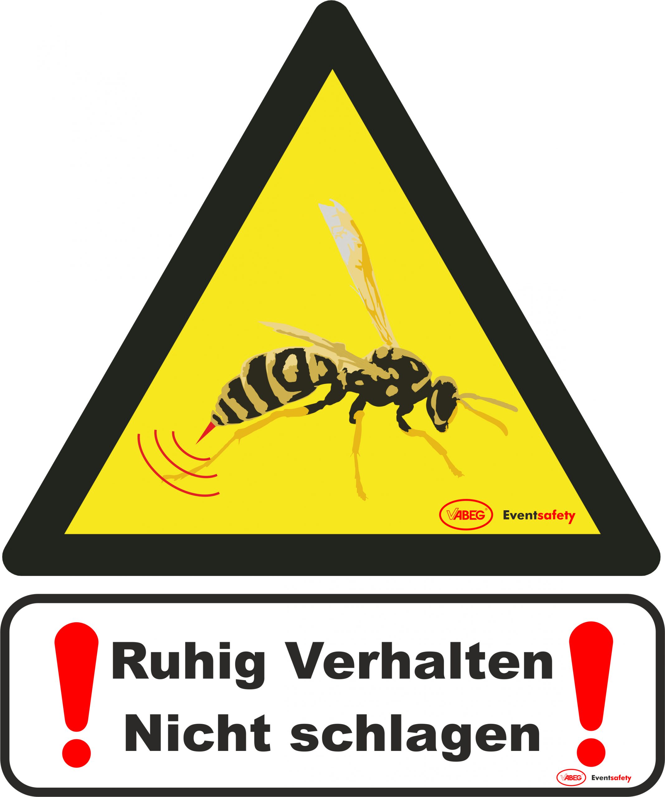Kostenfreie(s) Warnzeichen, Schild, Kennzeichnung für "Achtung Wespen ...